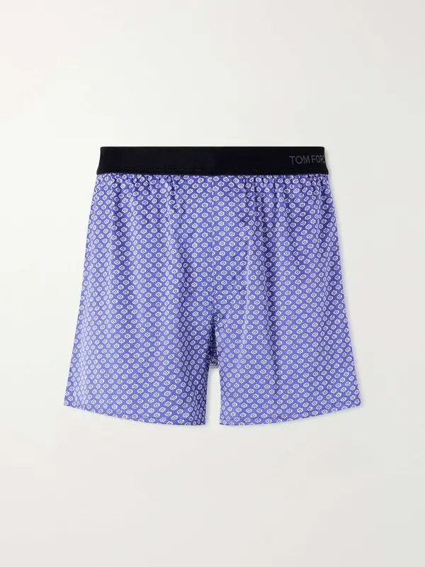 TOM FORD Printed Stretch-silk Satin Boxer Briefs