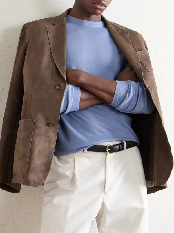 Canali Wool Crew Neck Sweater - Blue