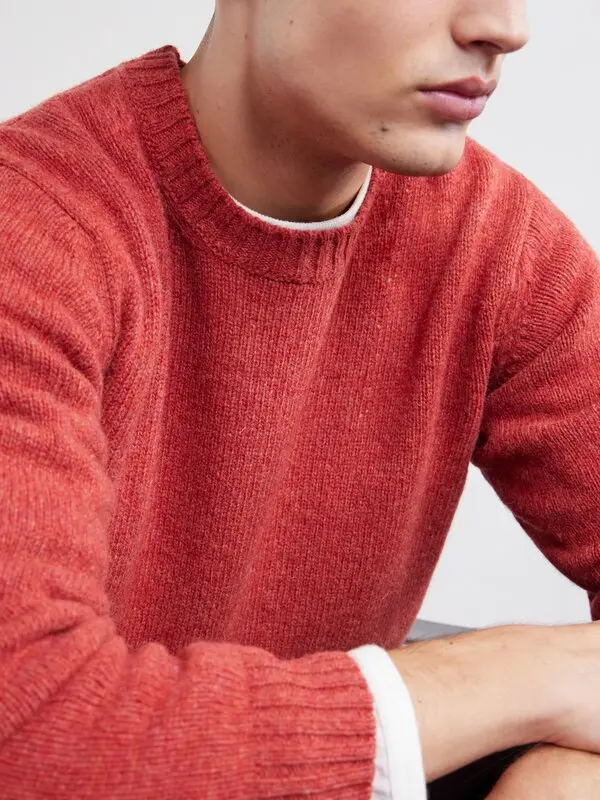 Caruso Crewneck Shetland Wool Sweater