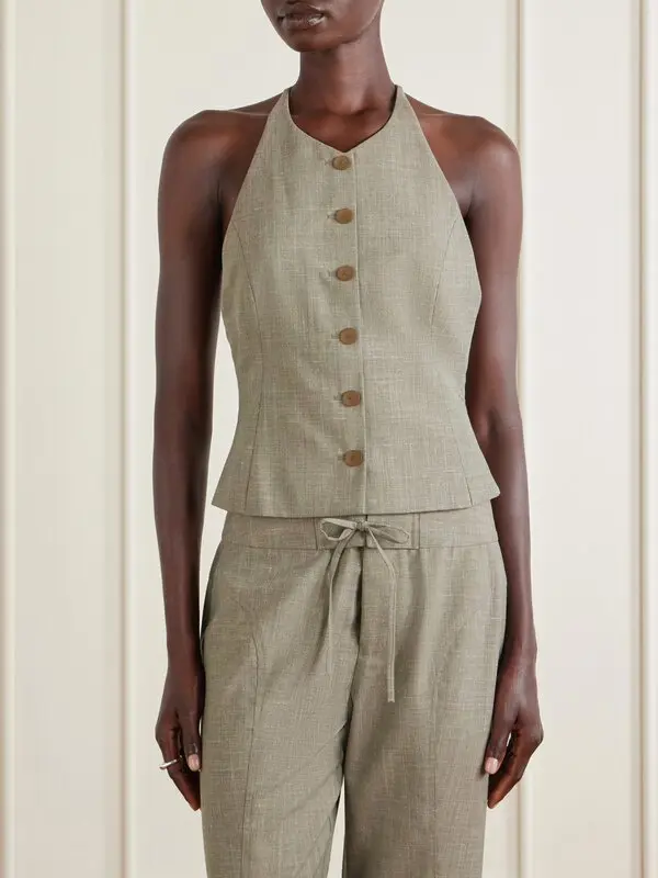 Christopher Esber Banyan Crystal-embellished Vest - Gray