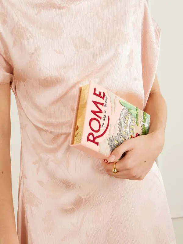 OLYMPIA LE-TAN Rome Embroidered Canvas Clutch