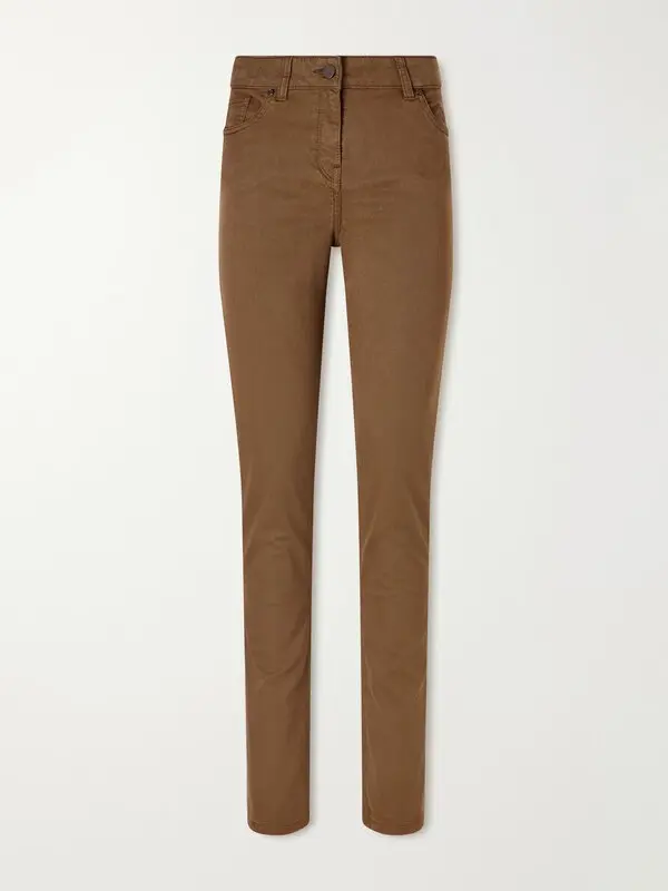 Purdey Cotton, Lyocell And Silk-blend Skinny-leg Pants