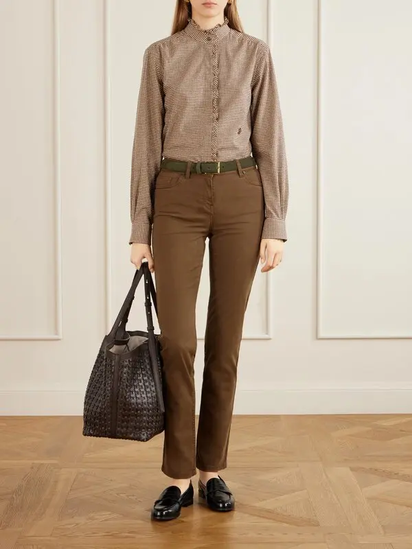 Purdey Cotton, Lyocell And Silk-blend Skinny-leg Pants