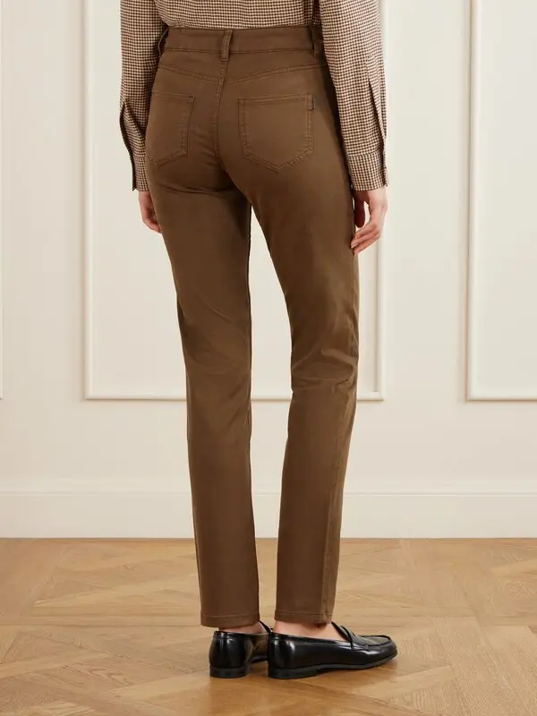 Purdey Cotton, Lyocell And Silk-blend Skinny-leg Pants