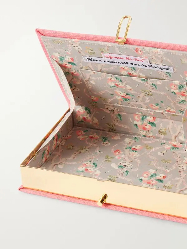 OLYMPIA LE-TAN Embroidered "cookie Monster Fantastic Cookbook" Canvas Clutch - Pink