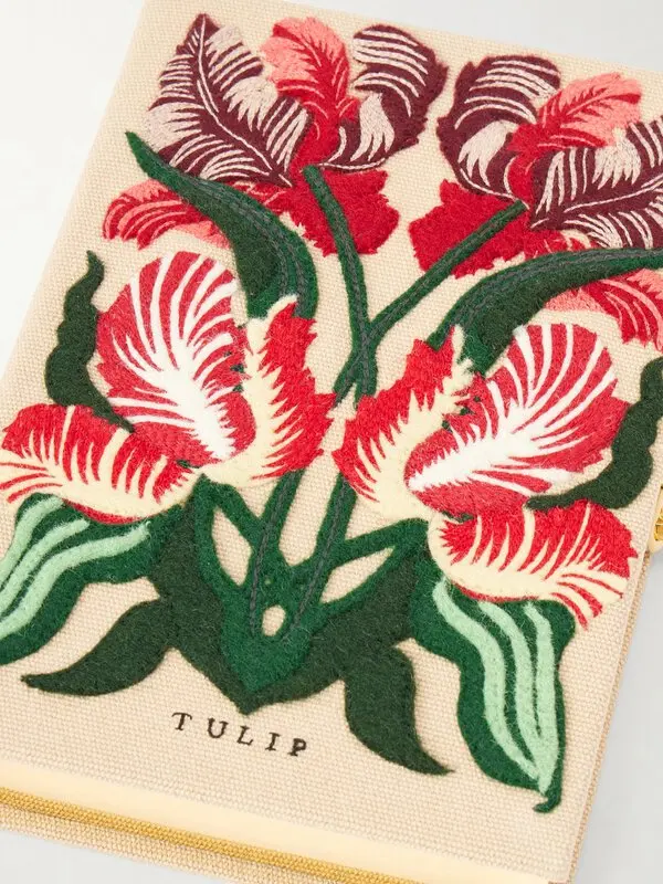 OLYMPIA LE-TAN Embroidered Tulip Clutch - Pink