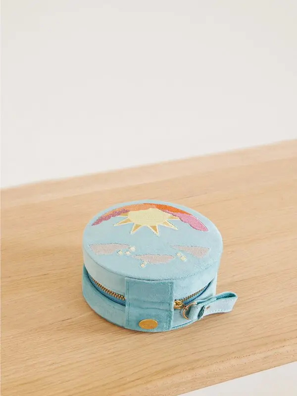 L’ATELIER NAWBAR L'atelier Nawbar Embroidered Velvet Jewelry Case