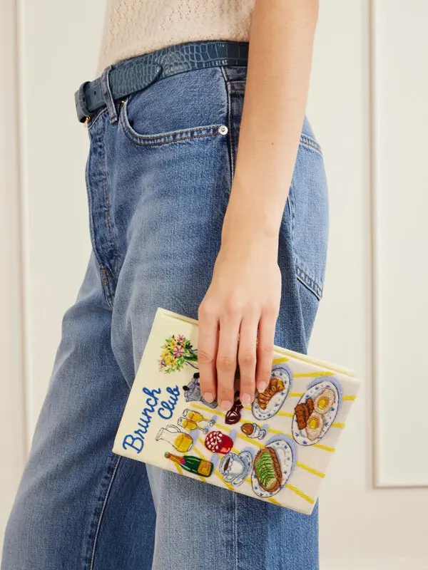 OLYMPIA LE-TAN Embroidered Brunch Club Book Clutch - Multi