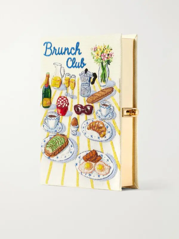 OLYMPIA LE-TAN Embroidered Brunch Club Book Clutch - Multi