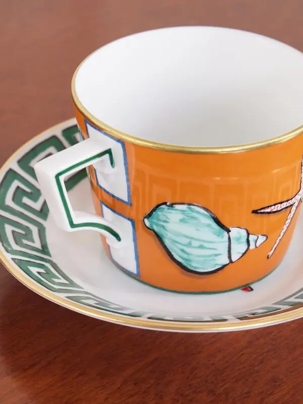 GINORI 1735 Il Viaggio Di Nettuno Porcelain Teacup And Saucers