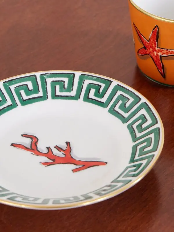GINORI 1735 Il Viaggio Di Nettuno Porcelain Teacup And Saucers