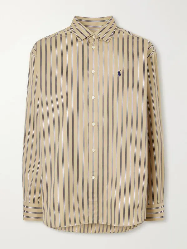 Polo Ralph Lauren Striped Cotton Shirt With Embroidered Pony Logo