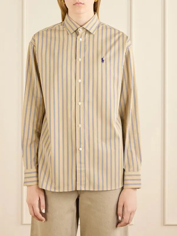 Polo Ralph Lauren Striped Cotton Shirt With Embroidered Pony Logo