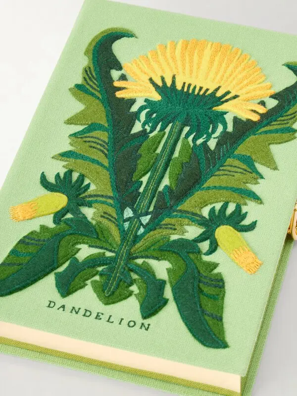 OLYMPIA LE-TAN Dandelion Embroidered Book Clutch