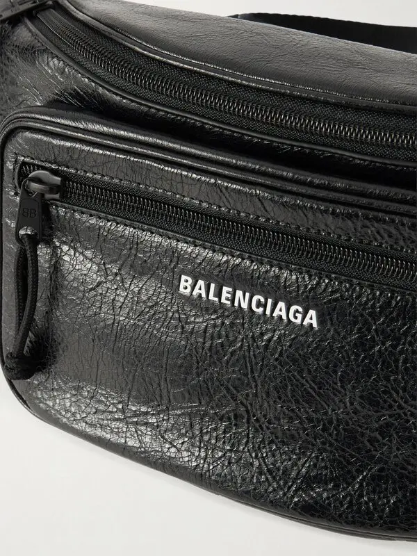Balenciaga Crinkled Glossed-leather Belt Bag