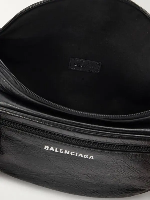Balenciaga Crinkled Glossed-leather Belt Bag
