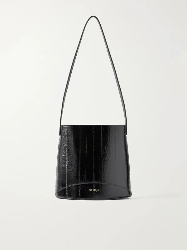 NEOUS Pardalis 2.0 Eel-effect Leather Shoulder Bag - Black