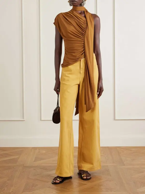 Christopher Esber Relaxed Denim Quartz Cotton Wide-leg Pants