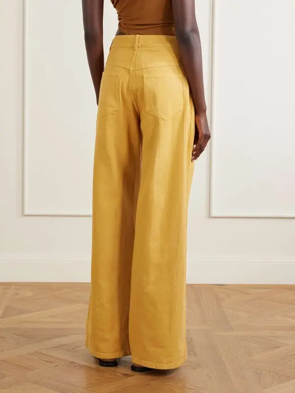 Christopher Esber Relaxed Denim Quartz Cotton Wide-leg Pants