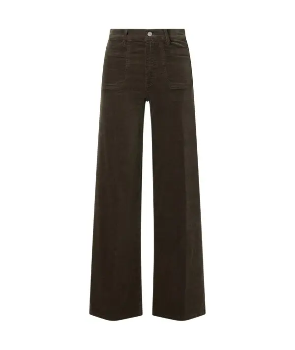 FRAME Le Slim Palazzo Modernist Corduroy Wide-leg Pants - Green