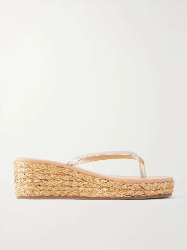 ANCIENT GREEK SANDALS Saionara Braided Raffia Wedge Sandals