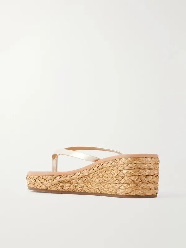ANCIENT GREEK SANDALS Saionara Braided Raffia Wedge Sandals