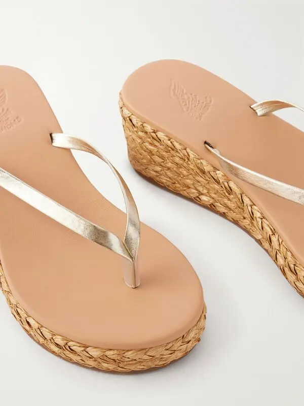 ANCIENT GREEK SANDALS Saionara Braided Raffia Wedge Sandals
