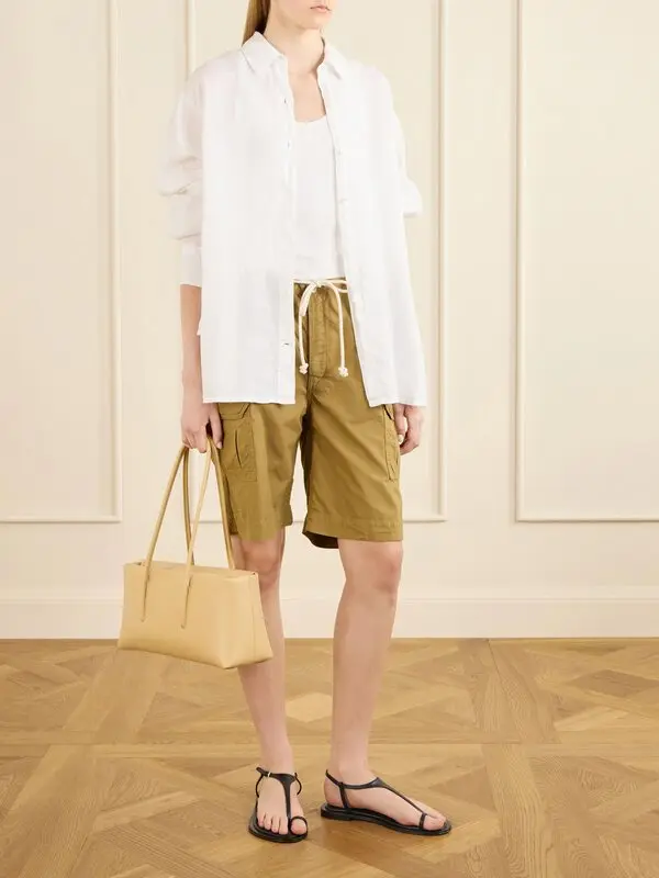 JAMIE HALLER Rope Tie Jersey Cargo Shorts