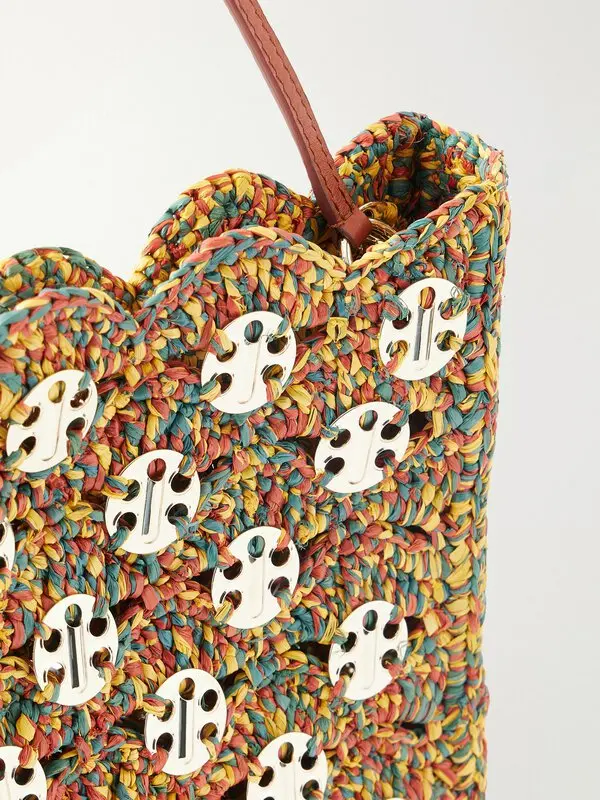 Rabanne 1969 Embellished Raffia Shoulder Bag