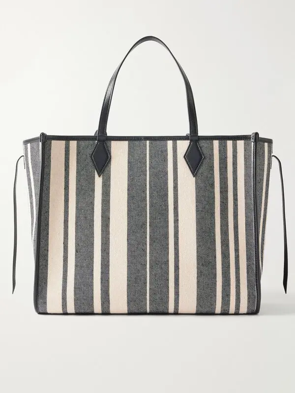 METIER Chameleon 41 Striped Canvas And Leather Tote