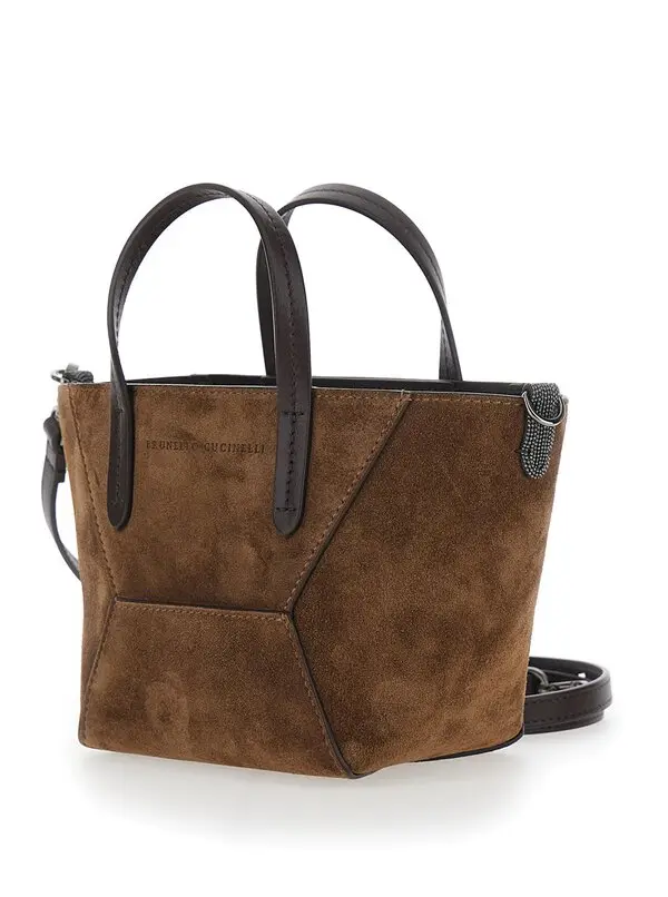 Brunello Cucinelli Mini Duo Bag With Leather Handle - Multicolor