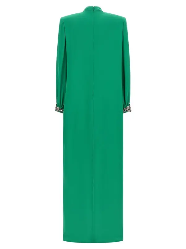 Valentino Garavani Cady Couture Dress With Embellished Cuffs - Green