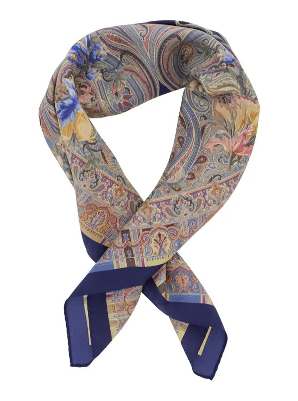 Etro Scarf With All-over Paisley Print In Silk For - Multicolor