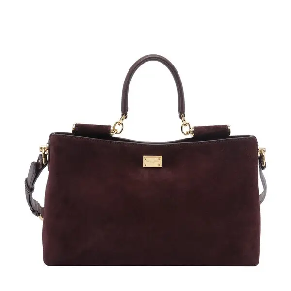 Dolce & Gabbana Medium Suede Vittoria Handbag - Red
