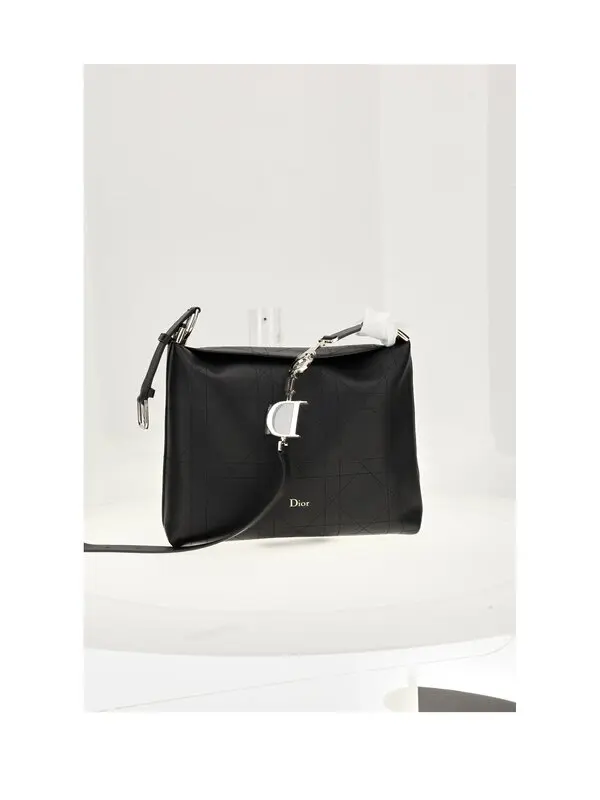 Dior Diorly Macrocannage Shoulder Bag - Black