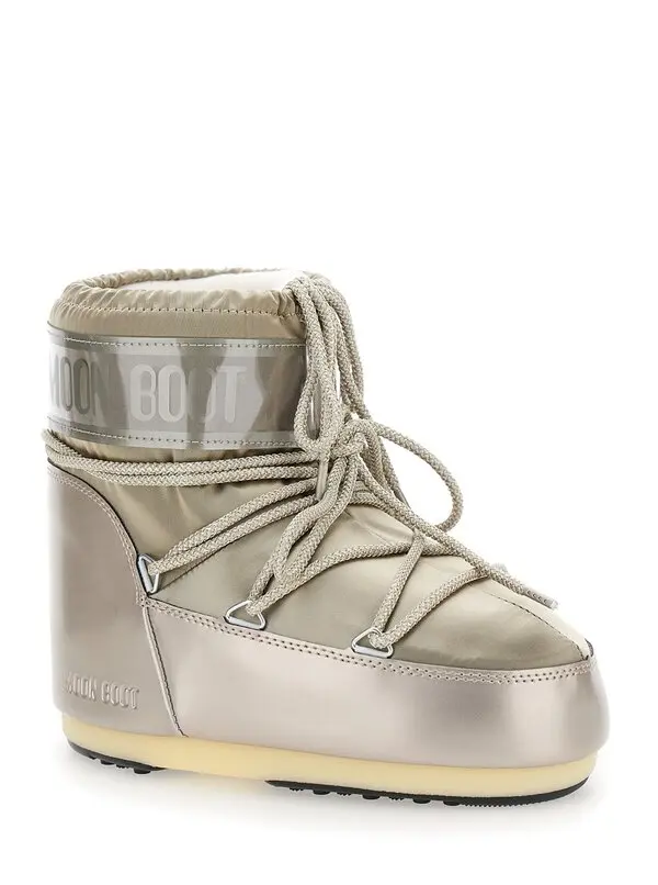 Moon Boot Metallic Logo Print Tech Fabric Snow Boots - Multicolor
