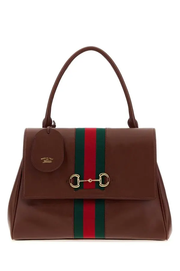 Gucci Chocolate Leather Medium Paparazzo Handbag