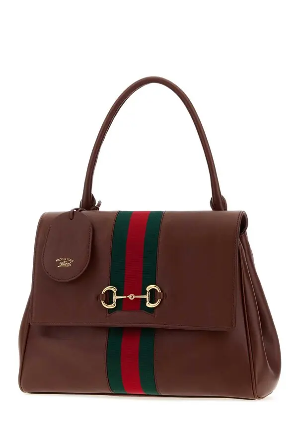 Gucci Chocolate Leather Medium Paparazzo Handbag