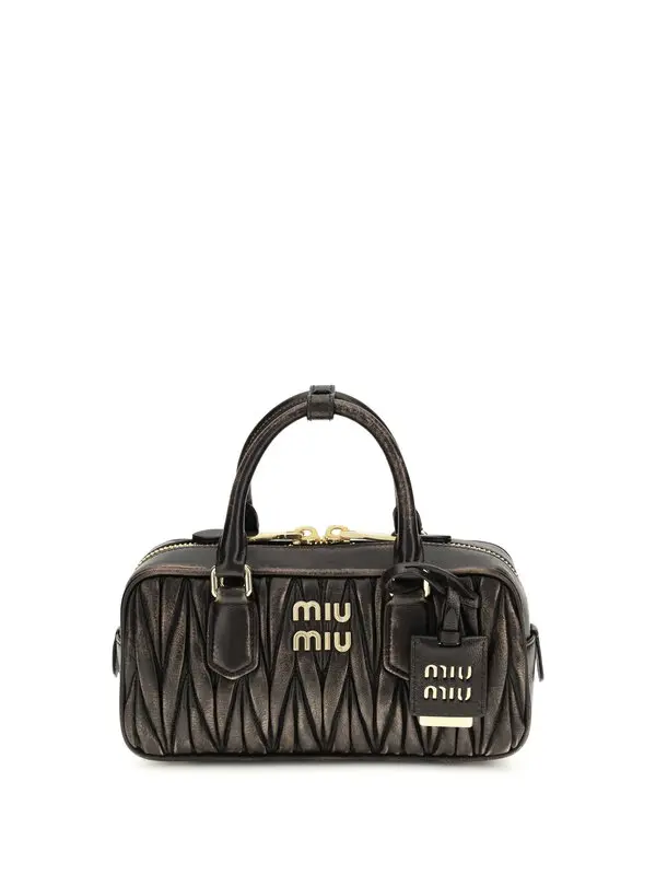 Miu Miu Arcadie Handbag In Quilted Nappa Leather - Brown