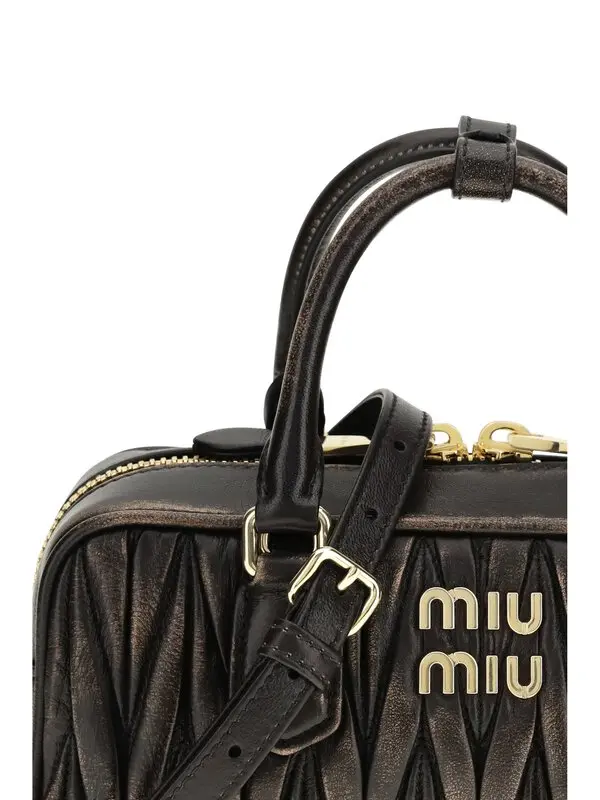 Miu Miu Arcadie Quilted Nappa Leather Satchel Handbag