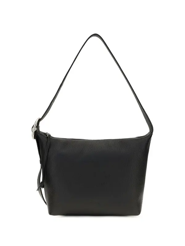 Loewe Medium Loop Hobo Bag In Grained Calfskin - Black