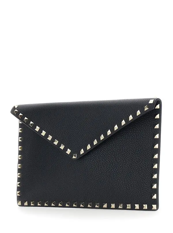 Valentino Garavani Leather Clutch With Rockstud Decoration - Multicolor