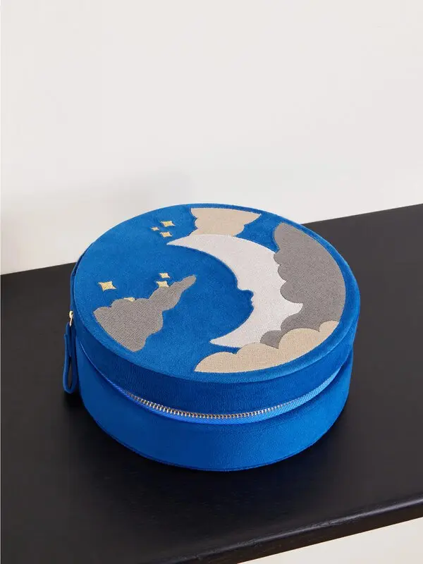 L’ATELIER NAWBAR L'atelier Nawbar Embroidered Velvet Jewelry Case
