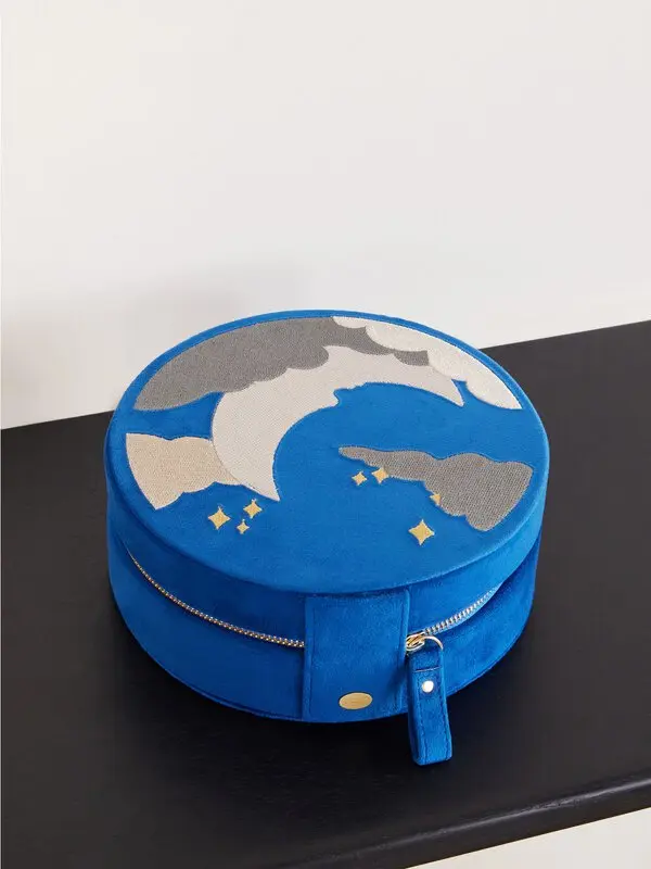 L’ATELIER NAWBAR L'atelier Nawbar Embroidered Velvet Jewelry Case