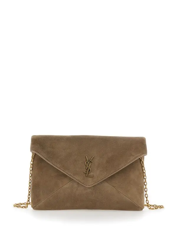 Saint Laurent Pw Mbag Suede Satin Calf - Cream