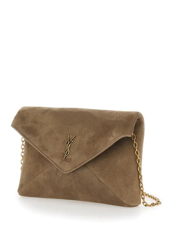 Saint Laurent Pw Mbag Suede Satin Calf - Cream