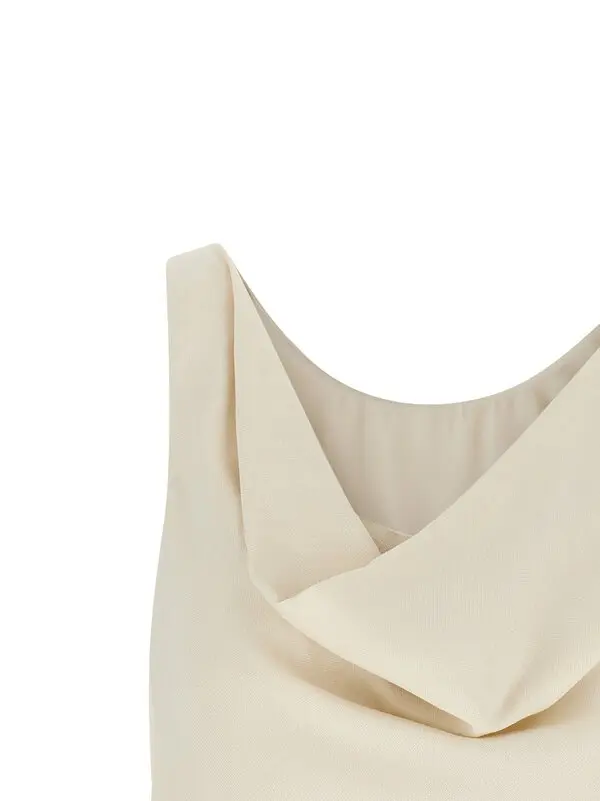 Brunello Cucinelli Sleeveless Draped Neck Top - White