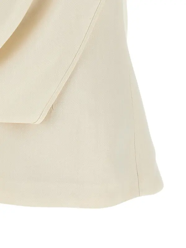 Brunello Cucinelli Sleeveless Draped Neck Top - White
