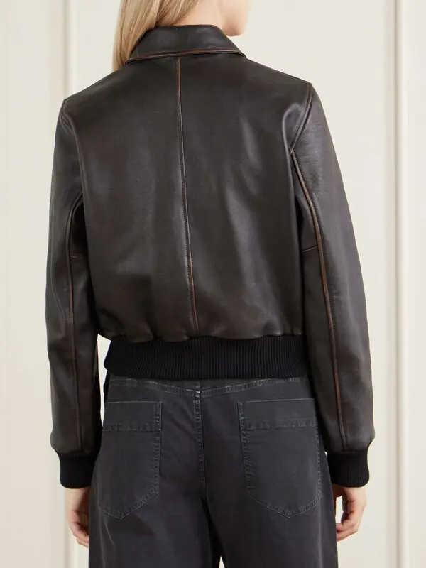 NILI LOTAN Redley Leather Bomber Jacket