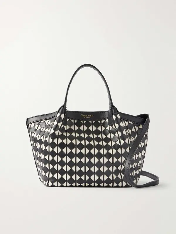 SERAPIAN Mosaico Leather Shoulder Bag